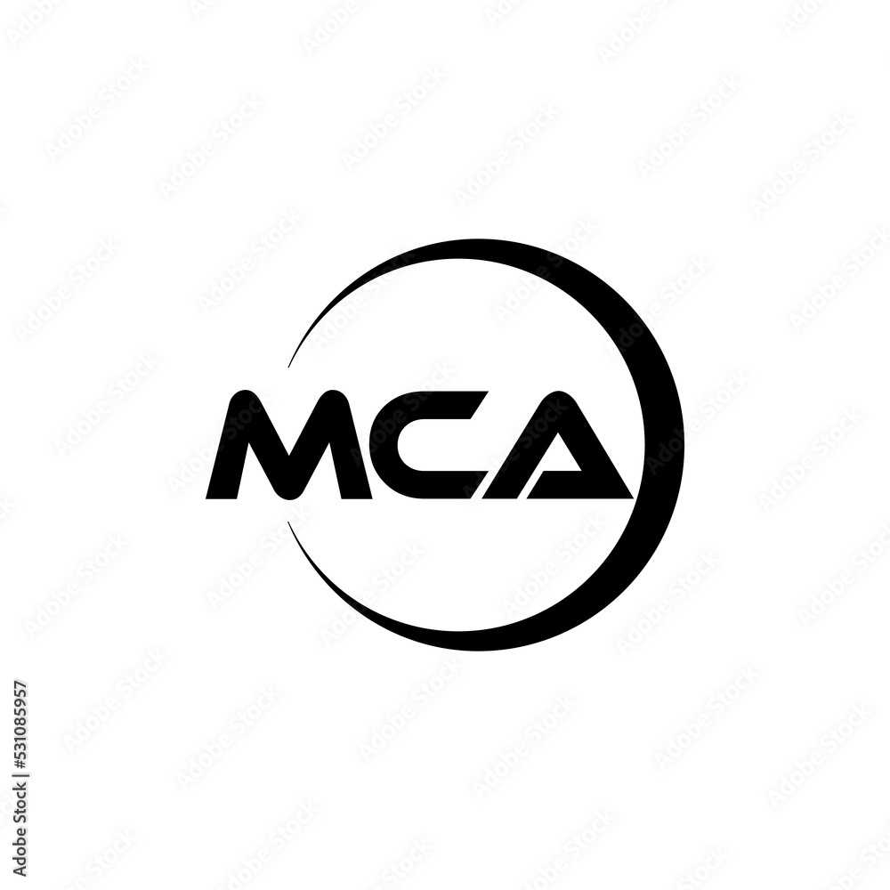 MCA letter logo design with white background in illustrator, cube logo ...