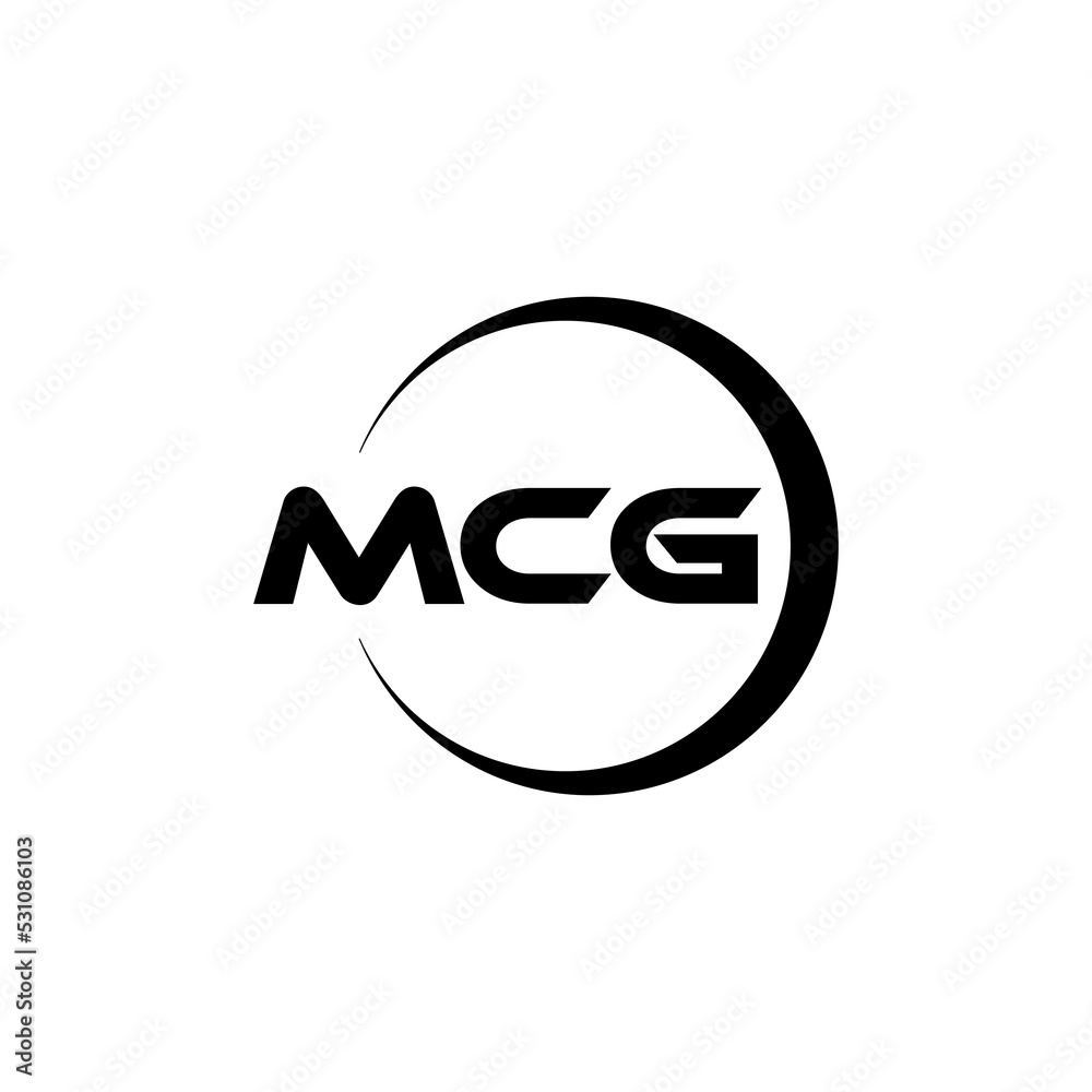MCG letter logo design with white background in illustrator, cube logo ...