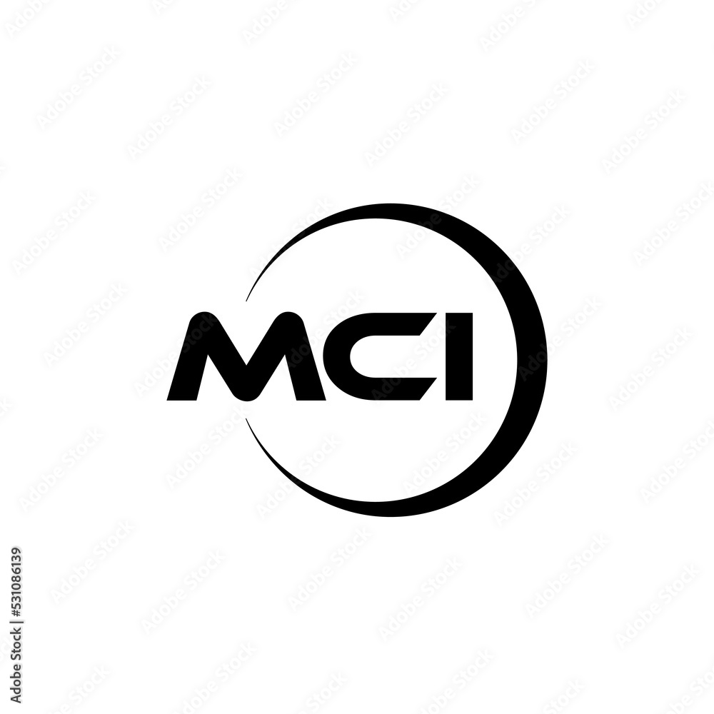 MCI letter logo design with white background in illustrator, cube logo ...