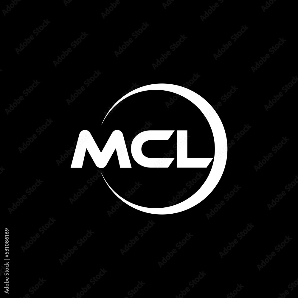 MCL letter logo design with black background in illustrator, cube logo ...