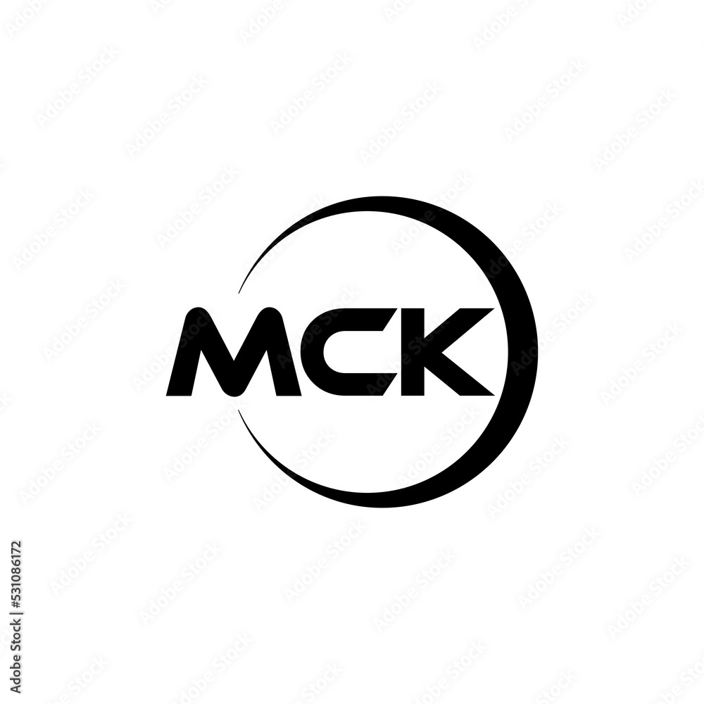 MCK letter logo design with white background in illustrator, cube logo ...