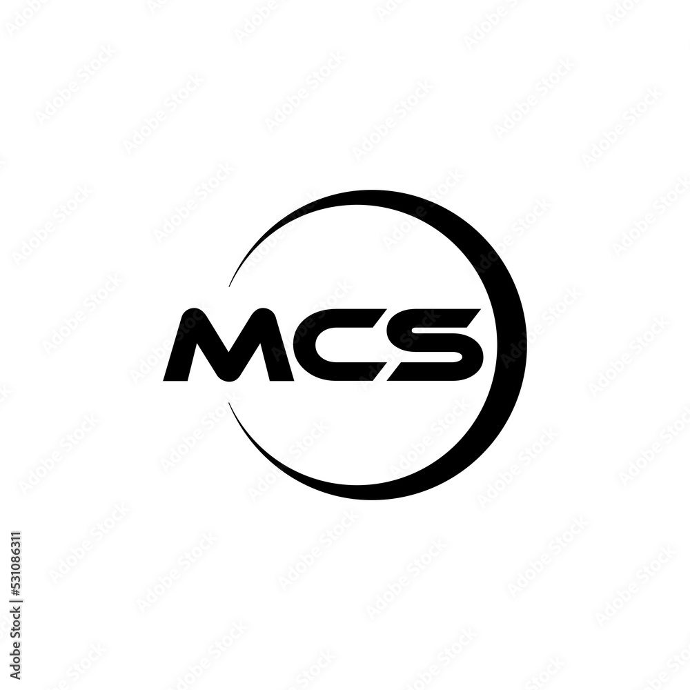 MCS letter logo design with white background in illustrator, cube logo ...