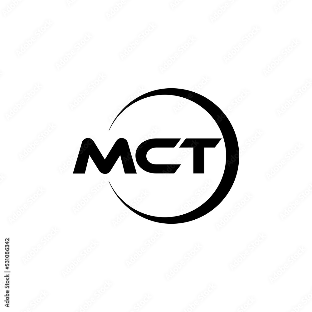 MCT letter logo design with white background in illustrator, cube logo ...
