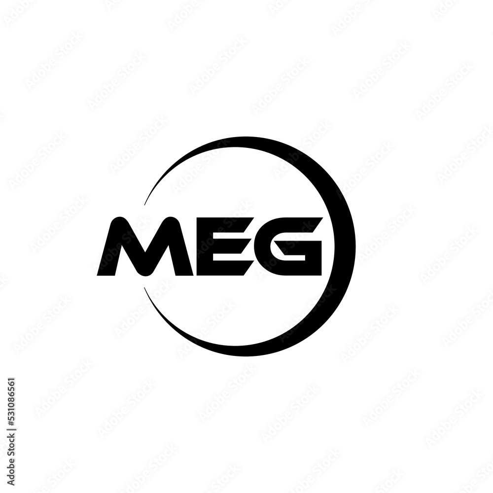 MEG letter logo design with white background in illustrator, cube logo ...