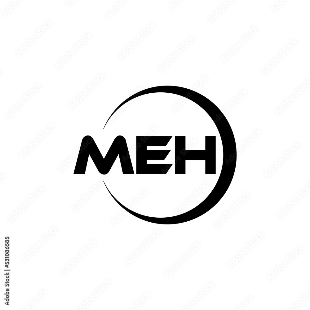 MEH letter logo design with white background in illustrator, cube logo ...