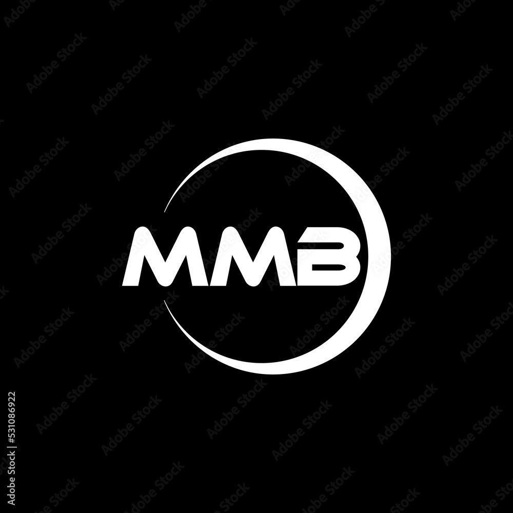MMB letter logo design with black background in illustrator, cube logo ...