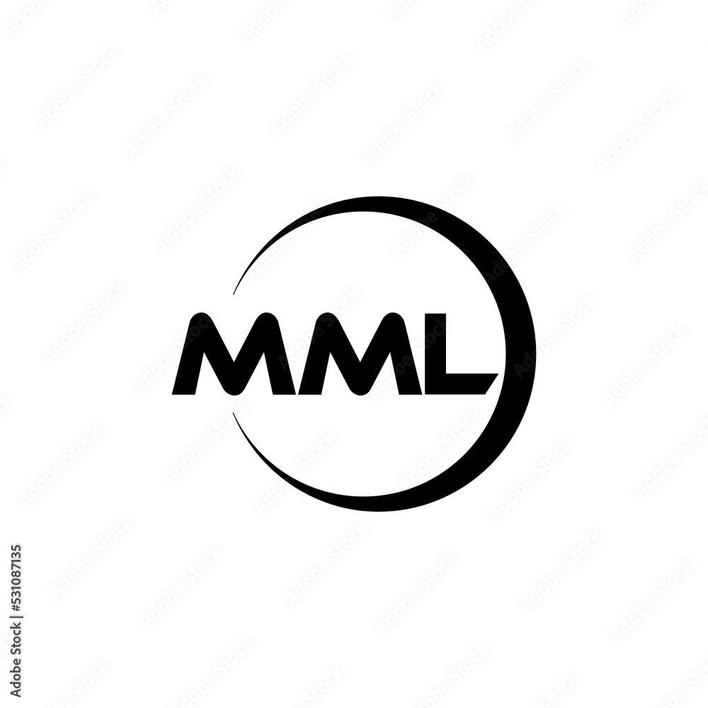 MML letter logo design with white background in illustrator, cube logo ...