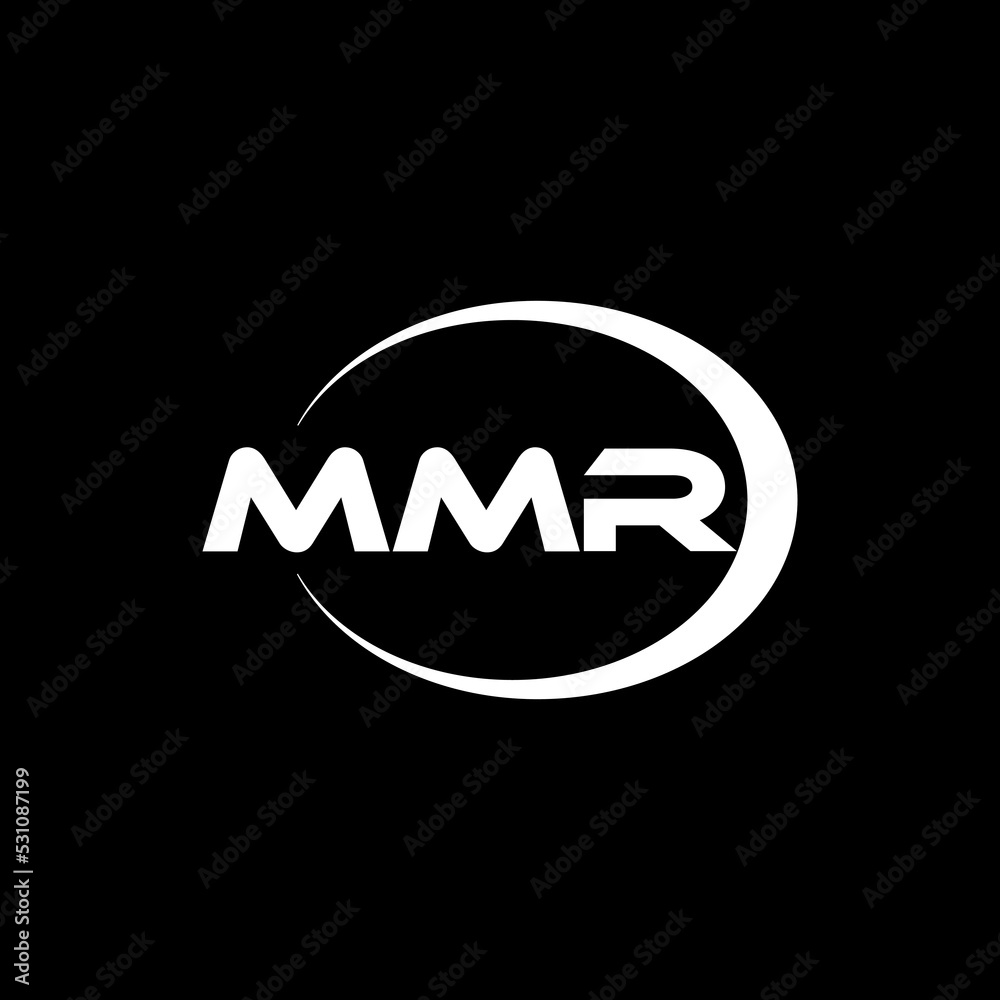 MMR letter logo design with black background in illustrator, cube logo ...
