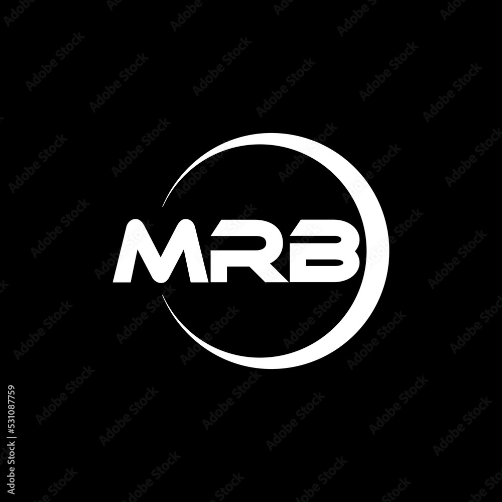 MRB letter logo design with black background in illustrator, cube logo ...