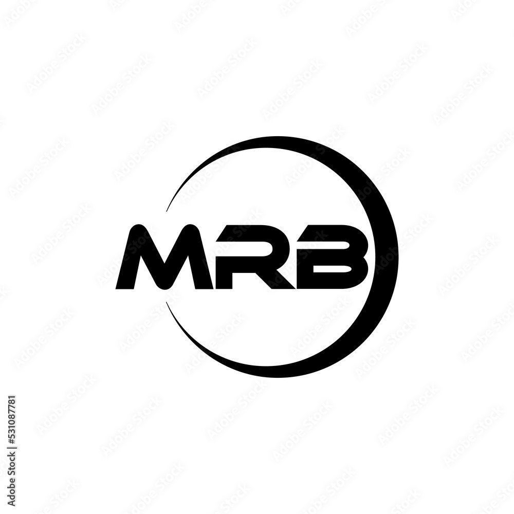 MRB letter logo design with white background in illustrator, cube logo ...