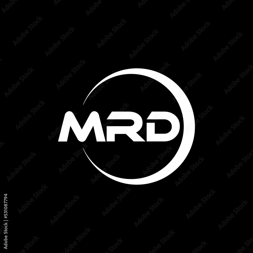 MRD letter logo design with black background in illustrator, cube logo ...