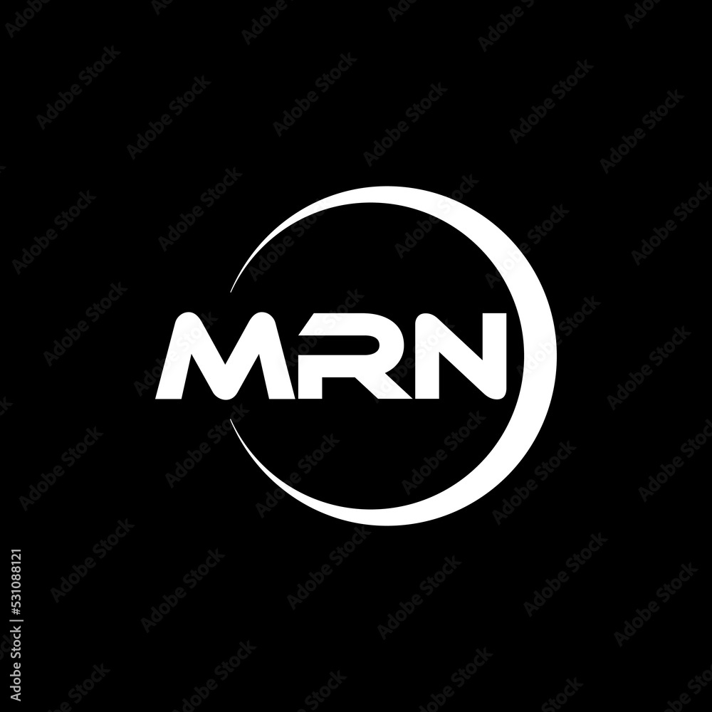 MRN letter logo design with black background in illustrator, cube logo ...