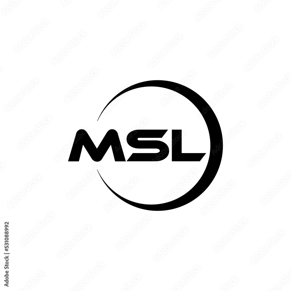 MSL letter logo design with white background in illustrator, cube logo ...