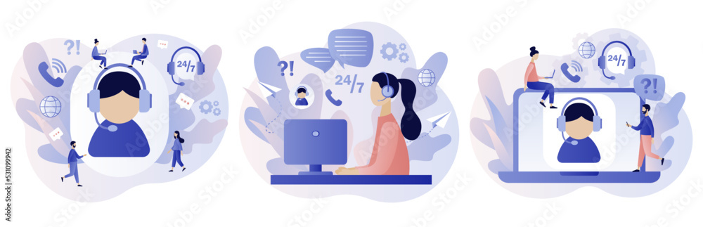 Customer service. Call center. Online support concept. Hotline operator ...