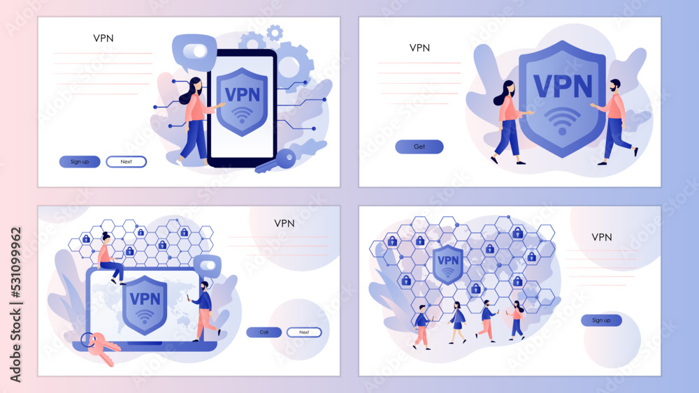 VPN service concept. Virtual Private Network. Cyber security, secure ...