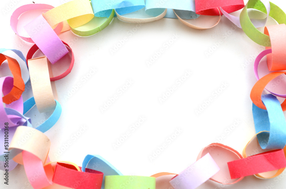 Colourful paper chain frame Stock Photo | Adobe Stock