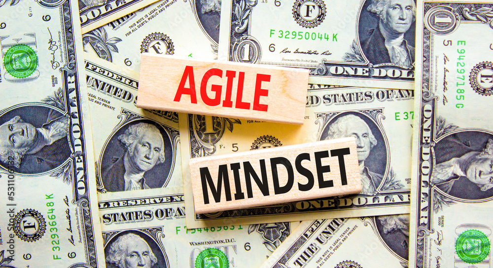 Agile mindset symbol. Concept words Agile mindset on wooden blocks ...