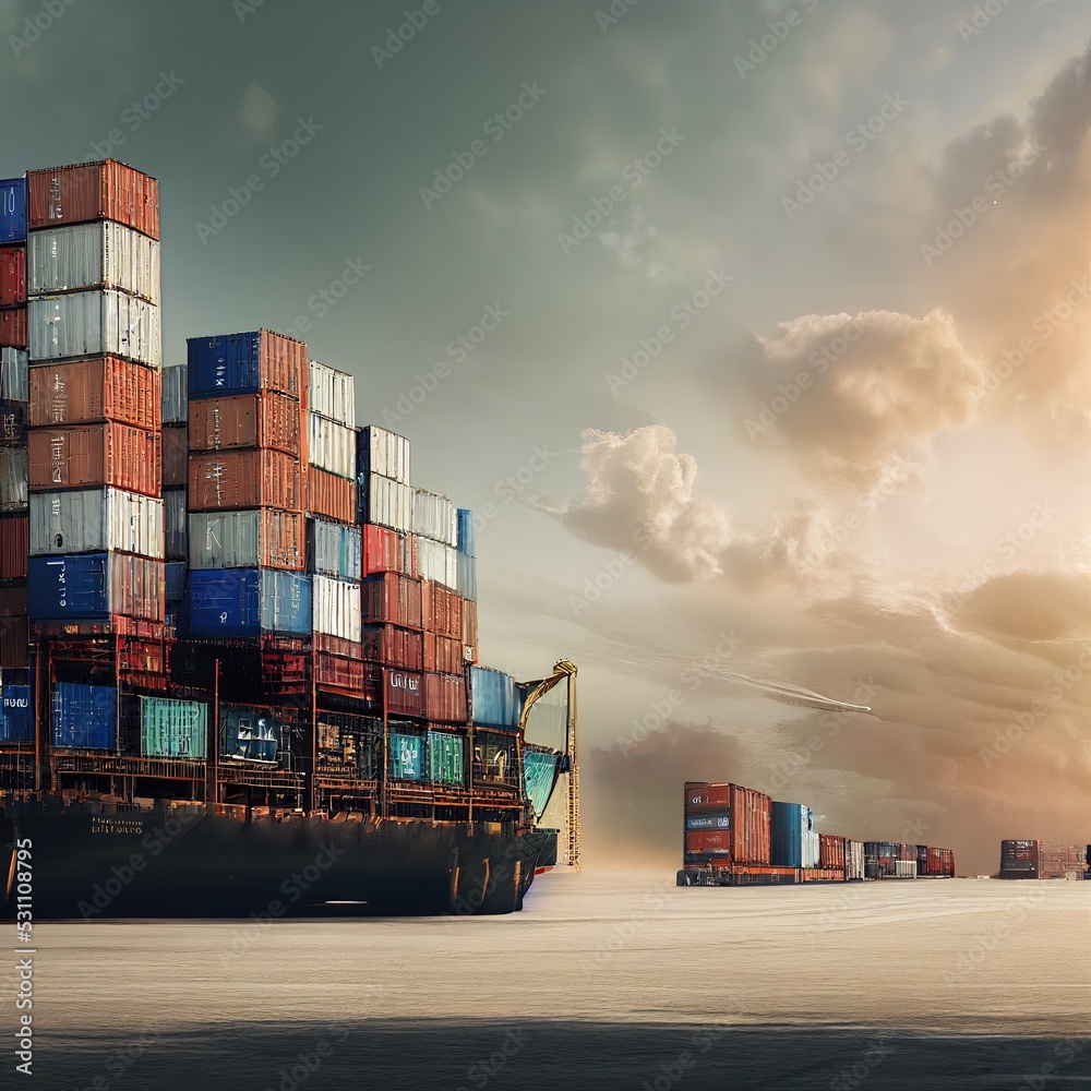 Cargo container ship convoy Stock Illustration | Adobe Stock Cargo container ship convoy Stock Illustration | Adobe Stock