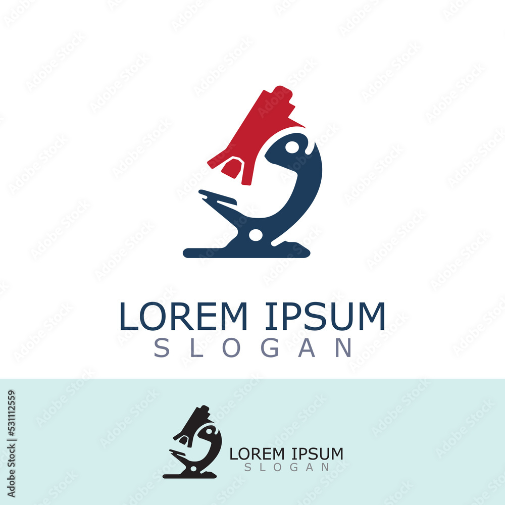 Microscope logo image design. Simple illustration of biology microscope ...