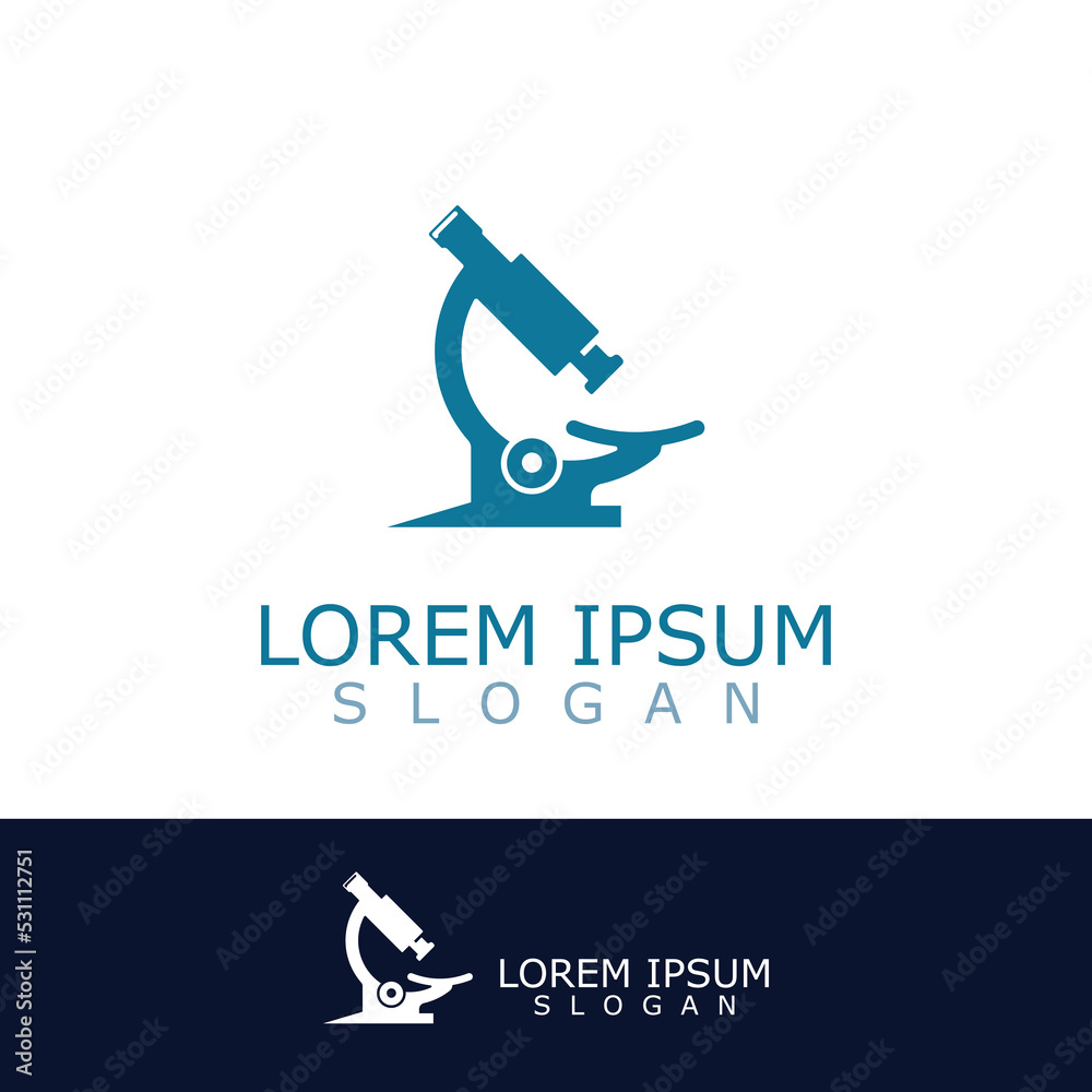 Microscope logo image design. Simple illustration of biology microscope ...