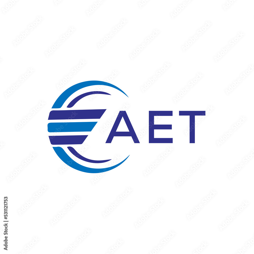 AET letter logo. AET blue image on white background. AET vector logo ...