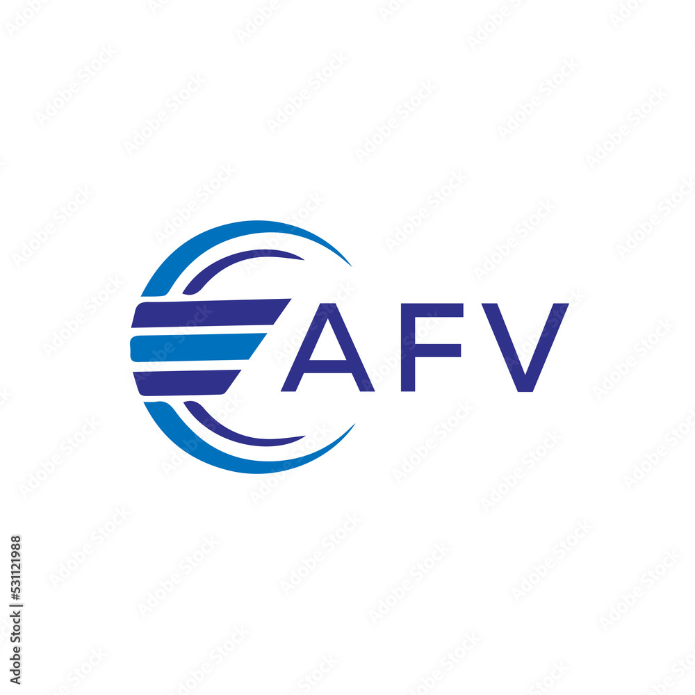 AFV letter logo. AFV blue image on white background. AFV vector logo ...