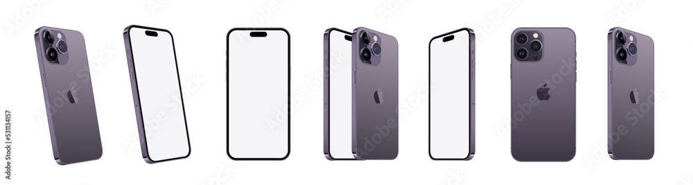 New iPhone 14 Pro mockup. iPhone 14 realistic vector. Phone mockup in ...