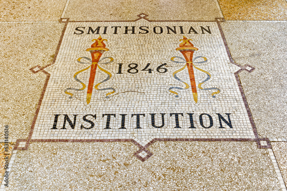 Washington, DC - Sept. 7, 2022: Original mosaic tile floor from 1846 was uncovered during ...