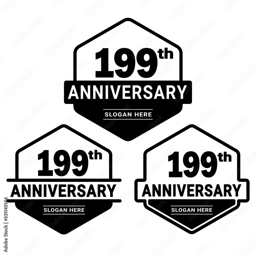 199 years anniversary celebration logotype. 199th anniversary logo ...