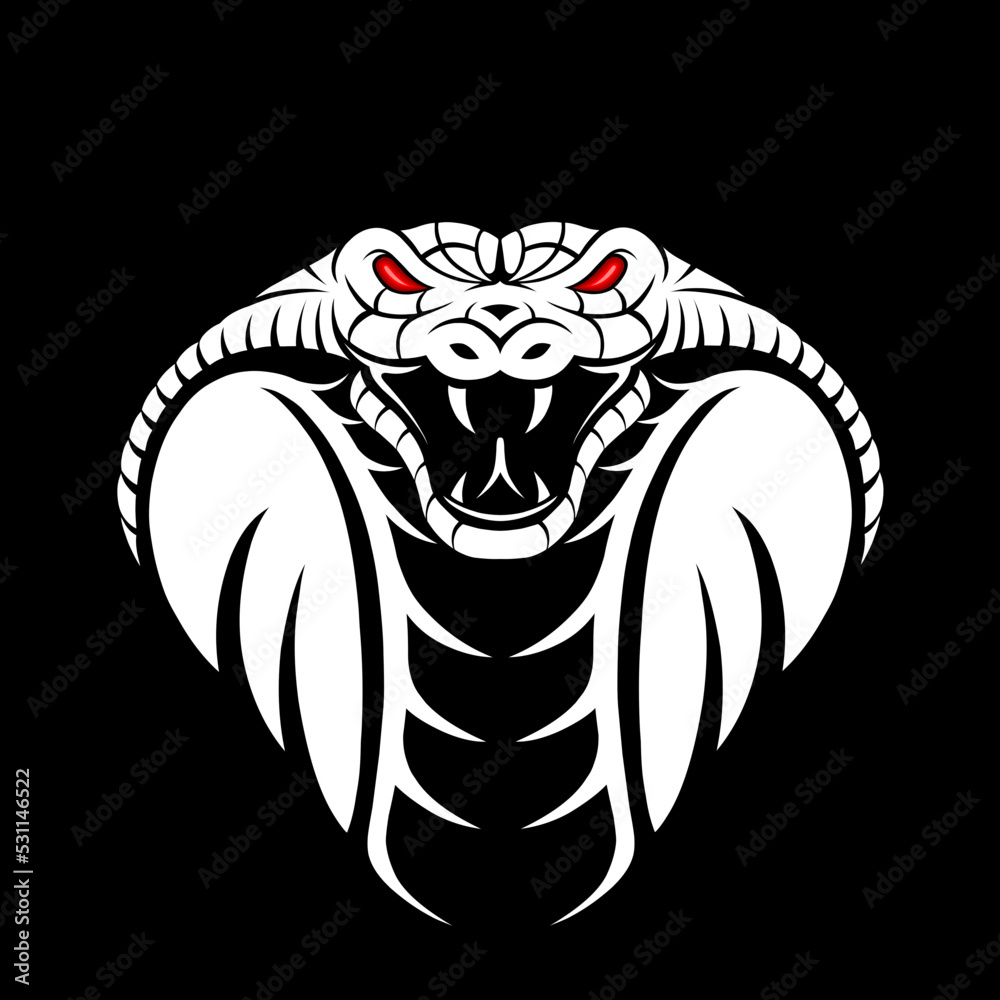 hand drawn vector illustration of iconic snake head, simple snake head for logo, sticker t-shirt ...