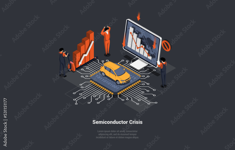 Concept Of Semiconductor Crisis, Economy Crisis, Microchips Deficit For ...