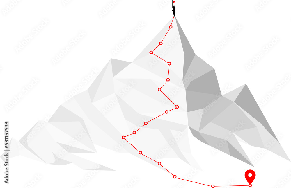 Route to the top of mountain: Concept of Goal, Mission, Vision, Career ...