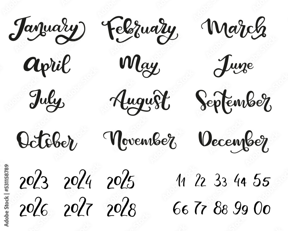 Month of the year. A beautiful editable vector name month vector design ...