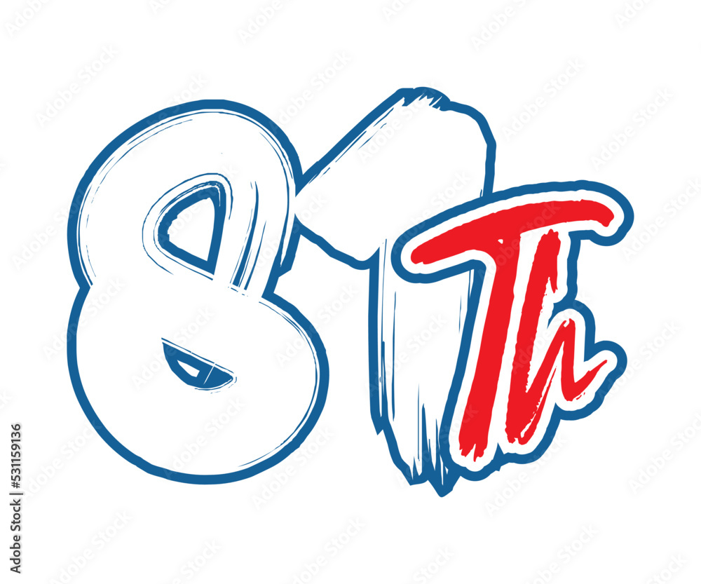 81th Ordinal Number counting vector art illustration with stunning font ...