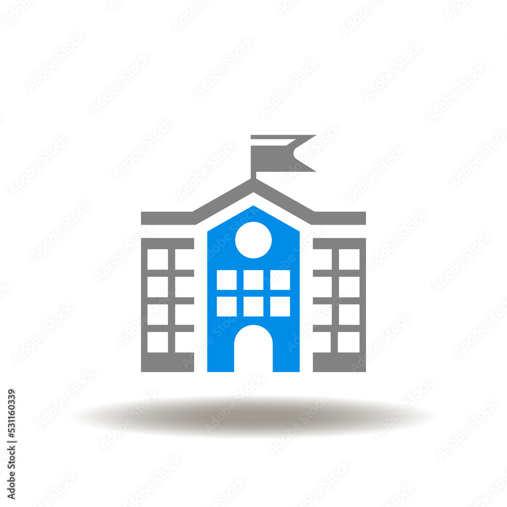 Vector illustration of school building. Icon of education. Symbol of ...