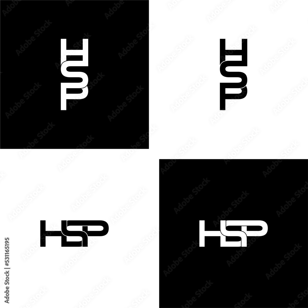 hsp letter original monogram logo design set Stock Vector | Adobe Stock