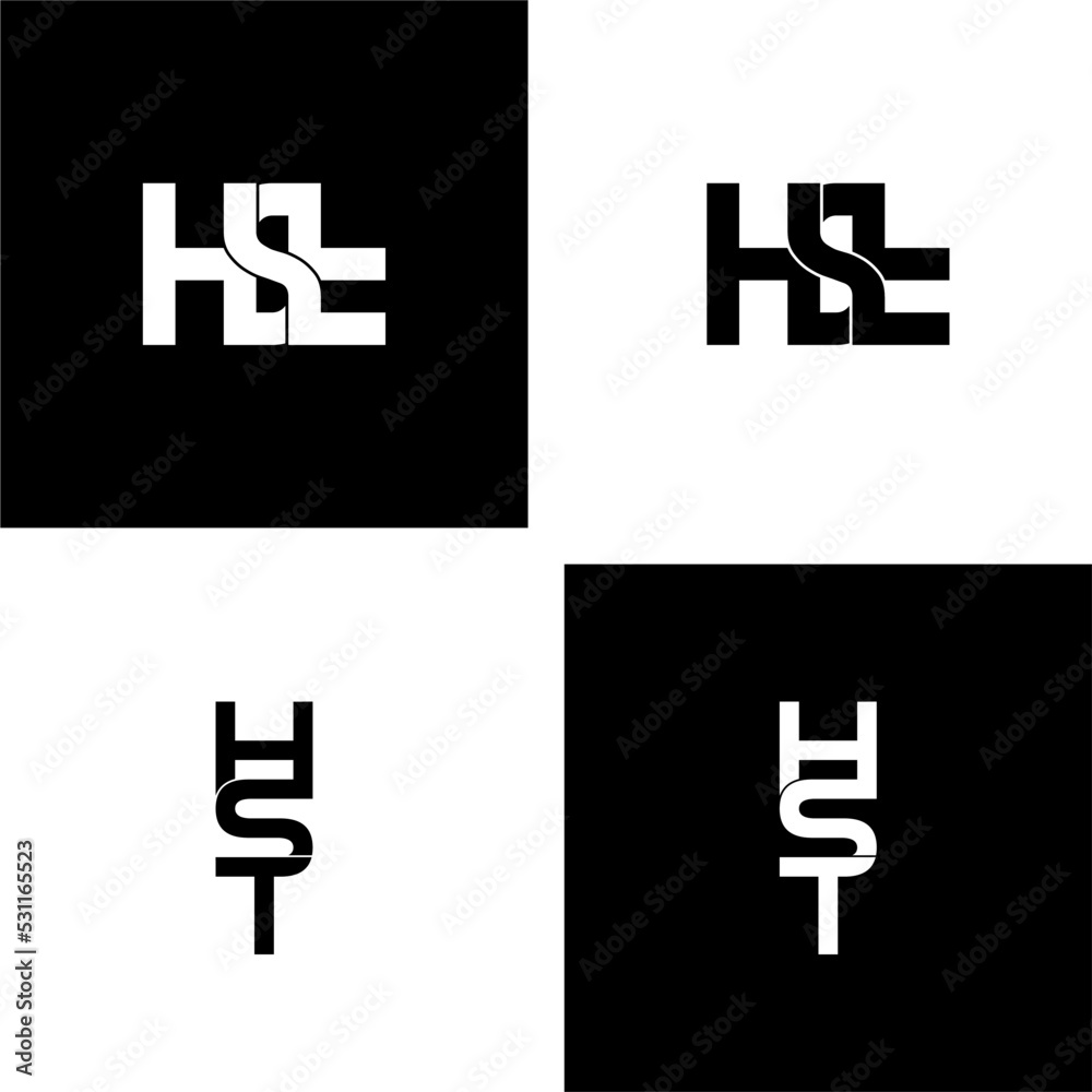 hst letter original monogram logo design set Stock 벡터 | Adobe Stock