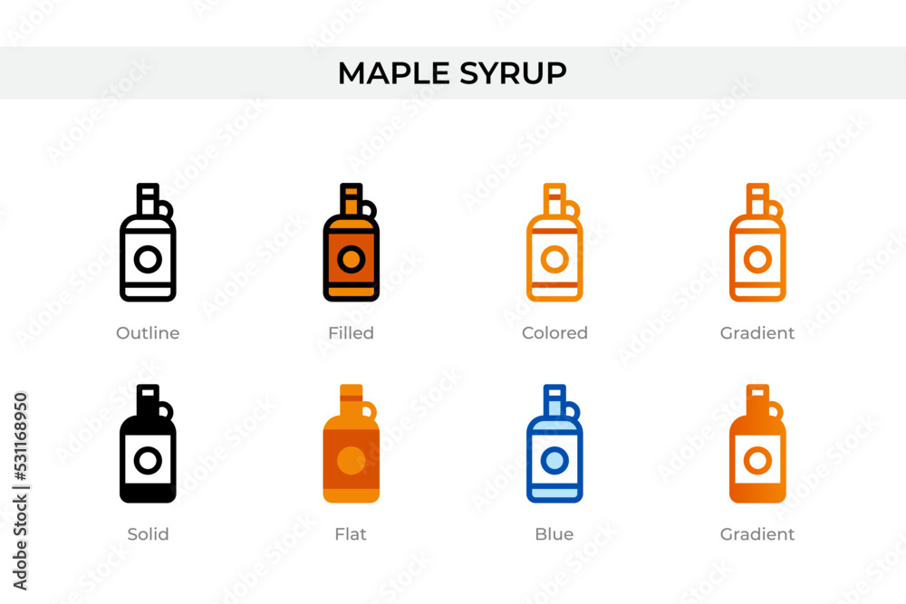 maple syrup icon in different style. maple syrup vector icons designed ...