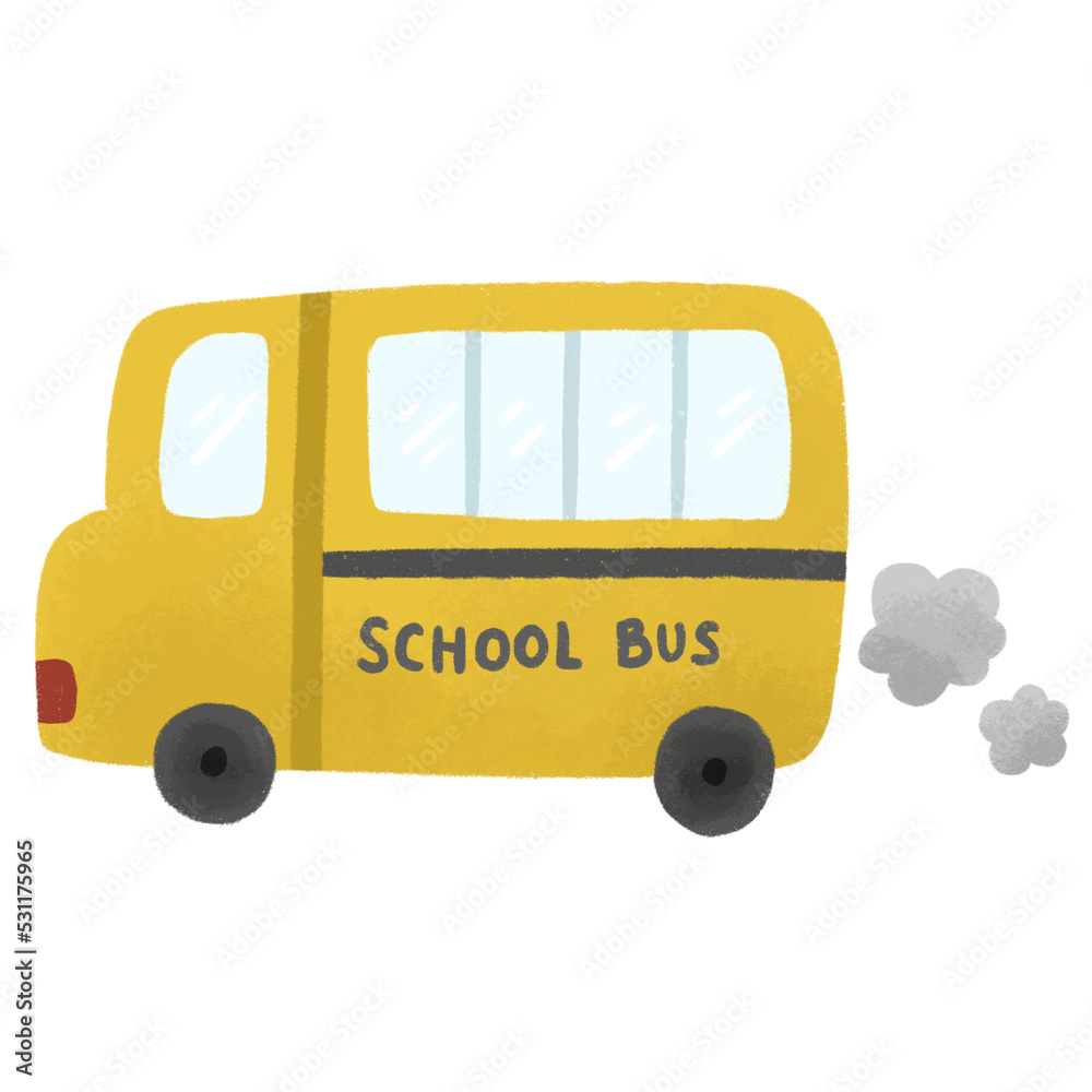 Cute school bus illustration design kids background environment ...