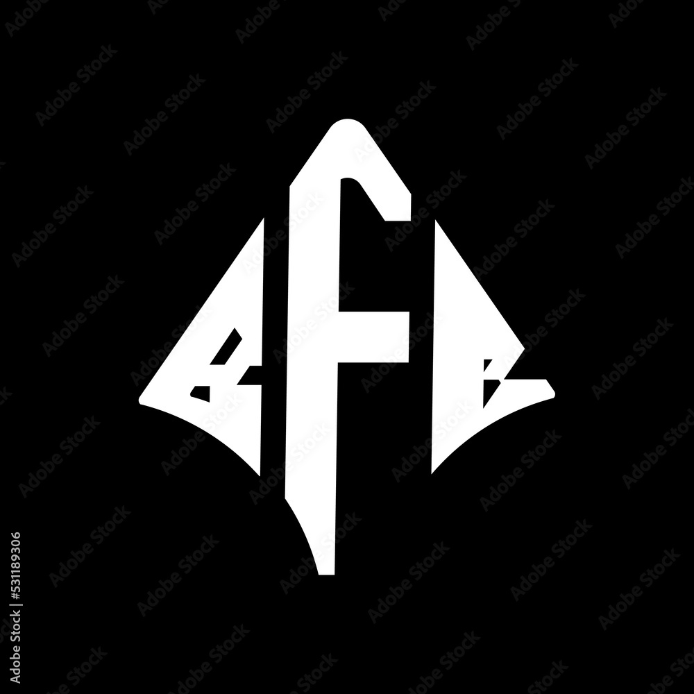 BFB letter logo design. BFB modern letter logo with black and white ...