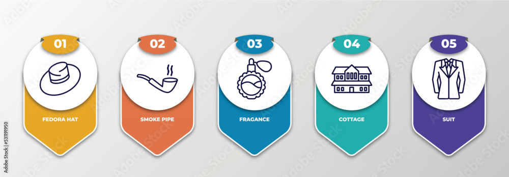 infographic template with thin line icons. infographic for luxury ...