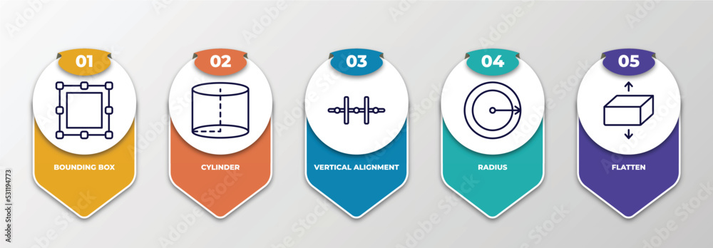 infographic template with thin line icons. infographic for geometric ...