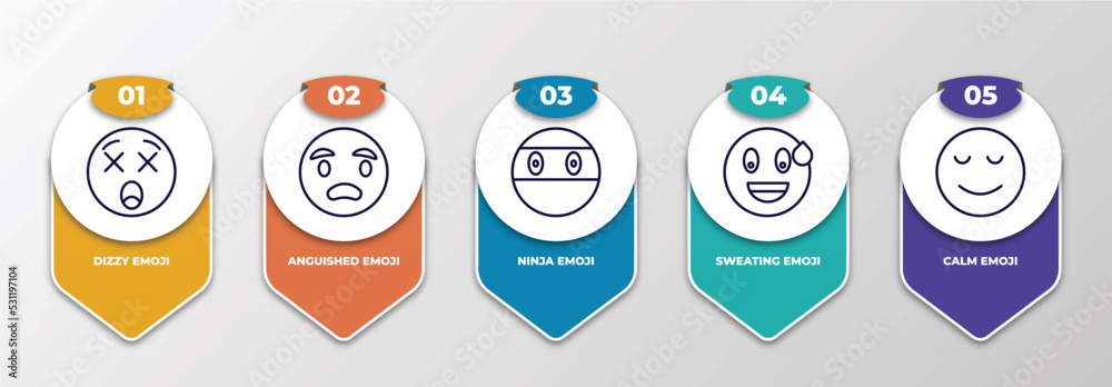 infographic template with thin line icons. infographic for emoji ...