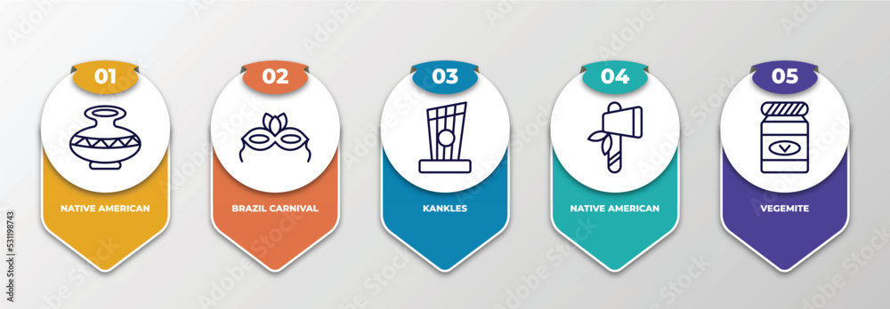 infographic template with thin line icons. infographic for culture ...