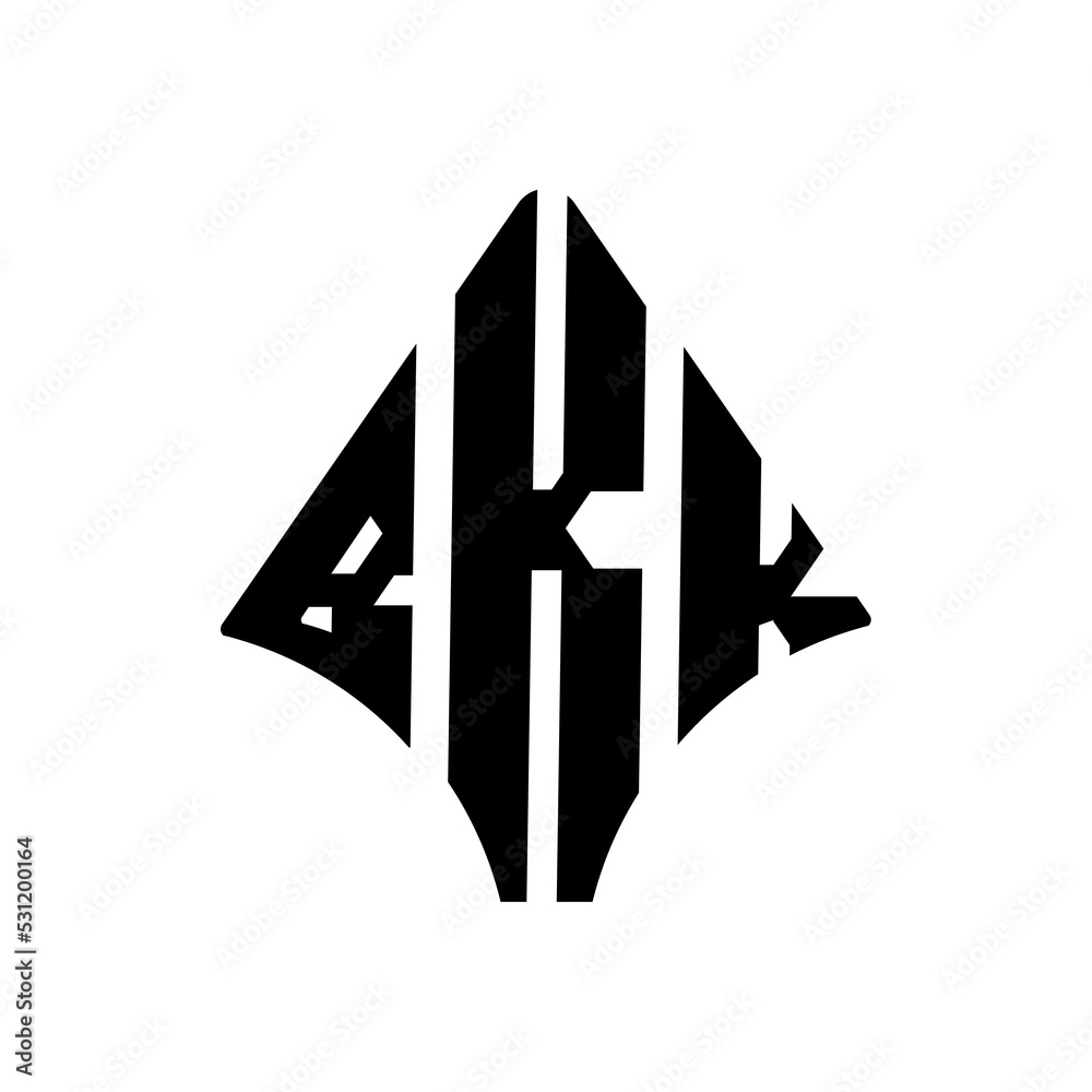 BKK letter logo design. BKK modern letter logo with black background ...
