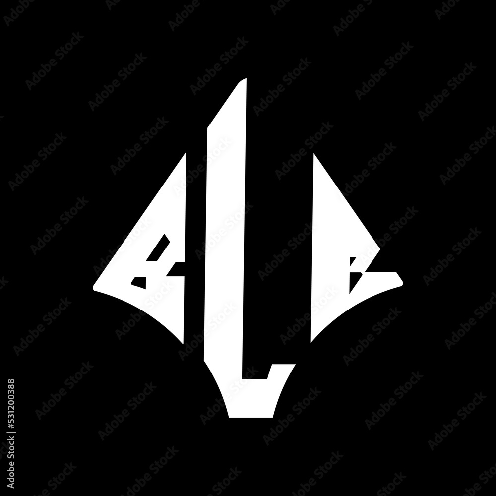 BLB letter logo design. BLB modern letter logo with black background ...