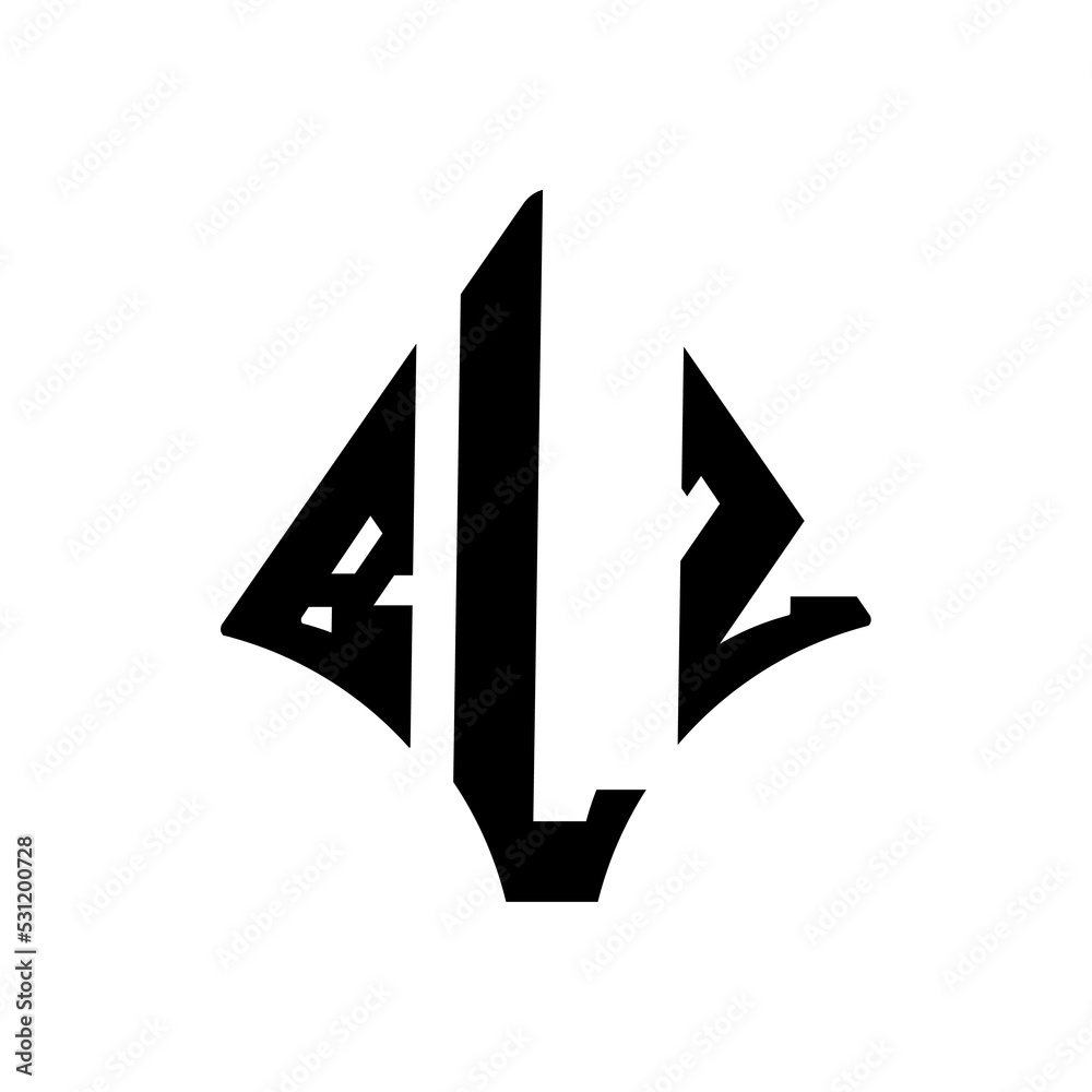 BLZ letter logo design. BLZ modern letter logo with black background ...