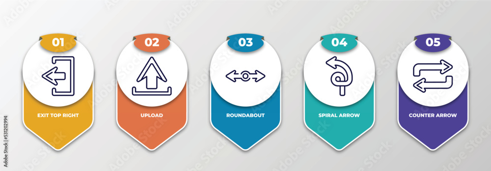 infographic template with thin line icons. infographic for arrows ...