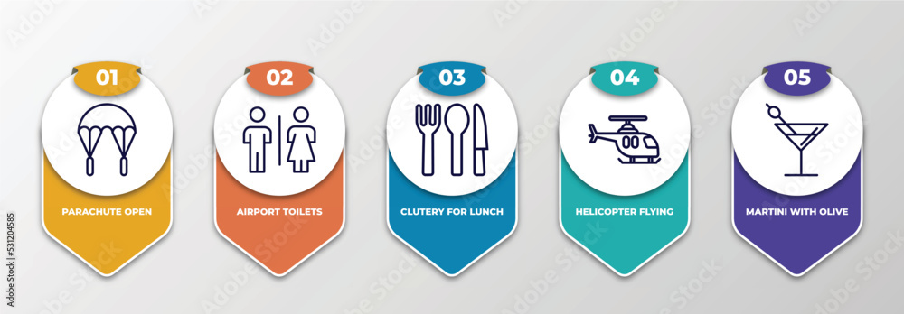 infographic template with thin line icons. infographic for airport ...