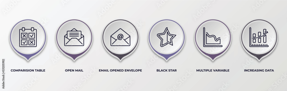 infographic template with outline icons. infographic for user interface concept. included ...